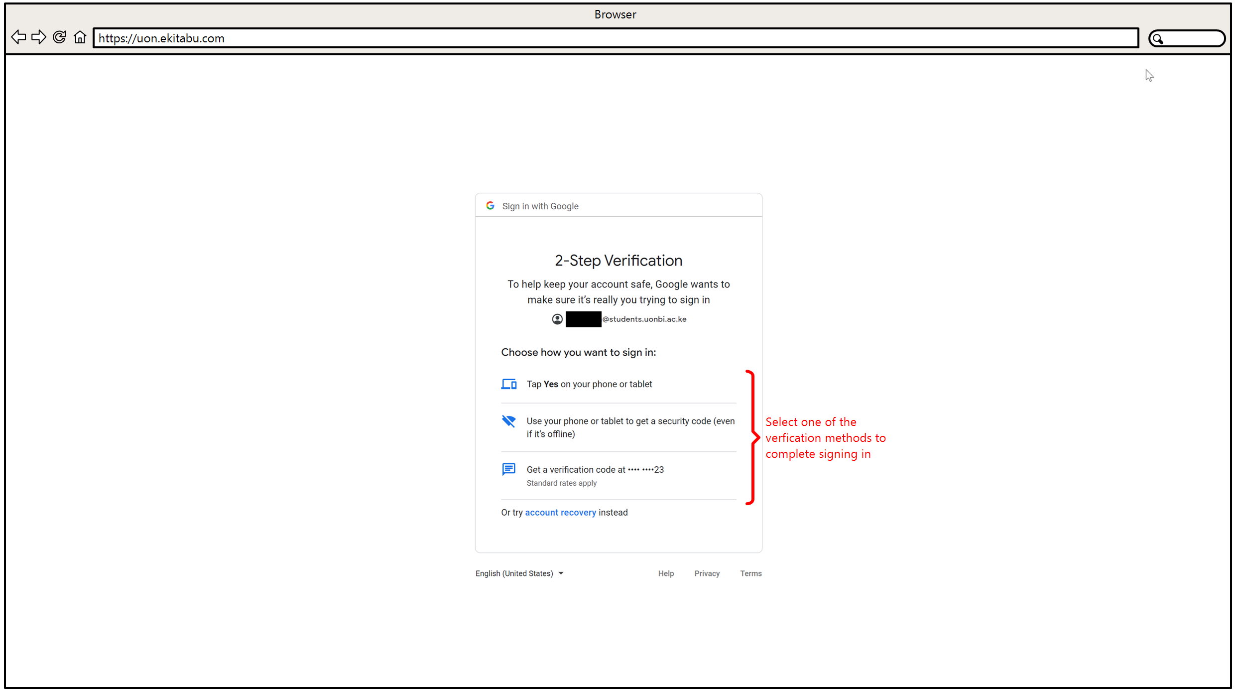 eKitabu cloud reader - Login using Single Sign-On